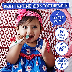 Jack N' Jill Natural Toddler Toothpaste for Baby, Kids and Infants 6 Months & Up, Fluoride Free Training Toothpaste for Toddlers 1-3, 40% Xylitol, BPA Free - Flavor Free, 1.76 oz (Pack of 3)