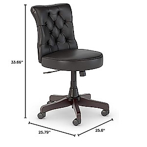 Bush Business Furniture Arden Lane Mid Back Tufted Office Chair, Black Leather