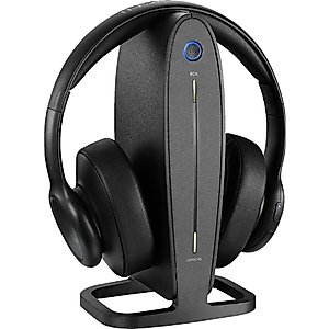 Insignia - NS-HAWHP2 RF Wireless Over-The-Ear Headphones - Black (Renewed)