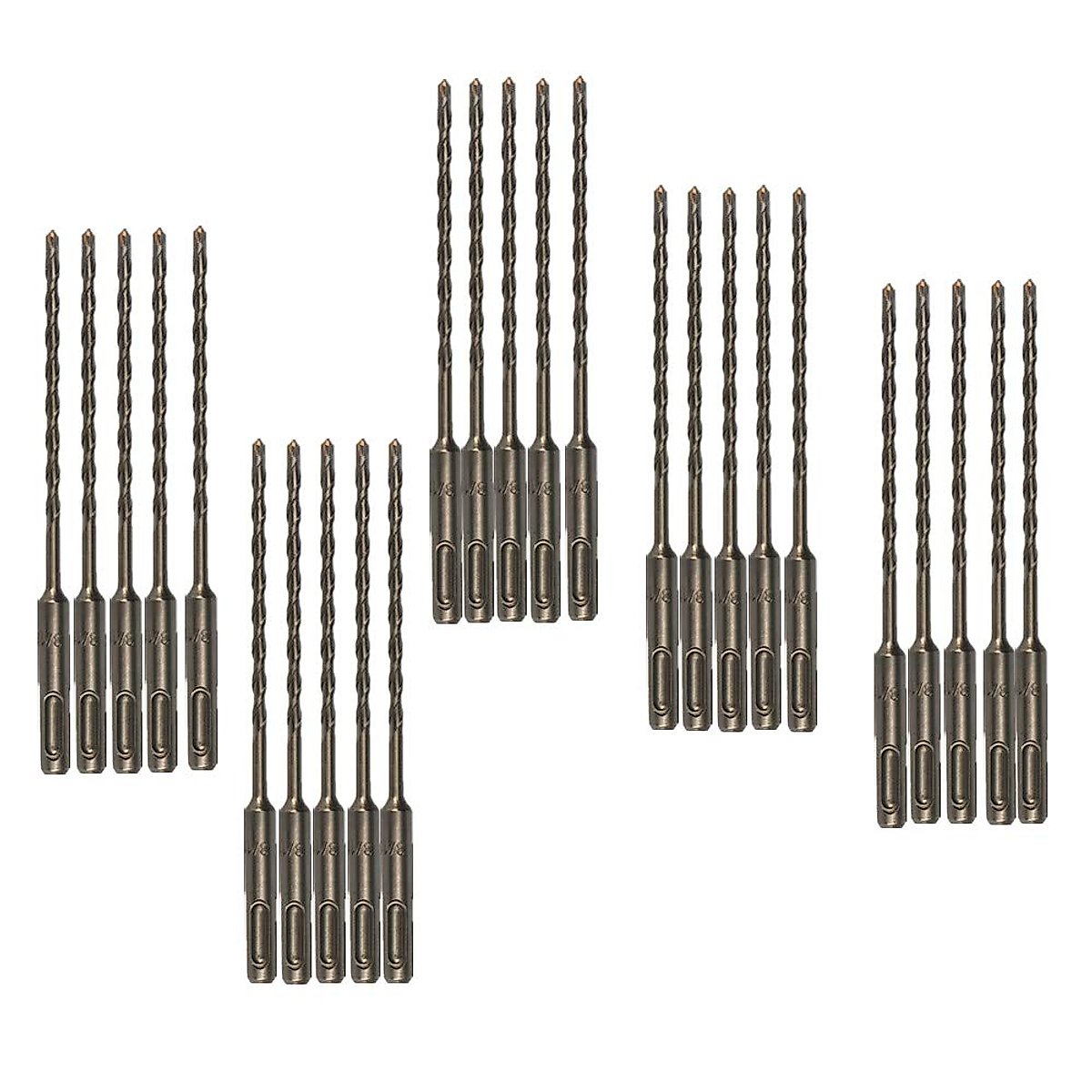 25PCS, 7/16" x 6", SDS Plus Drill Bits, Rotary Drill Bit, Masonry Drill bit Set, SDS+ Hammer Bits