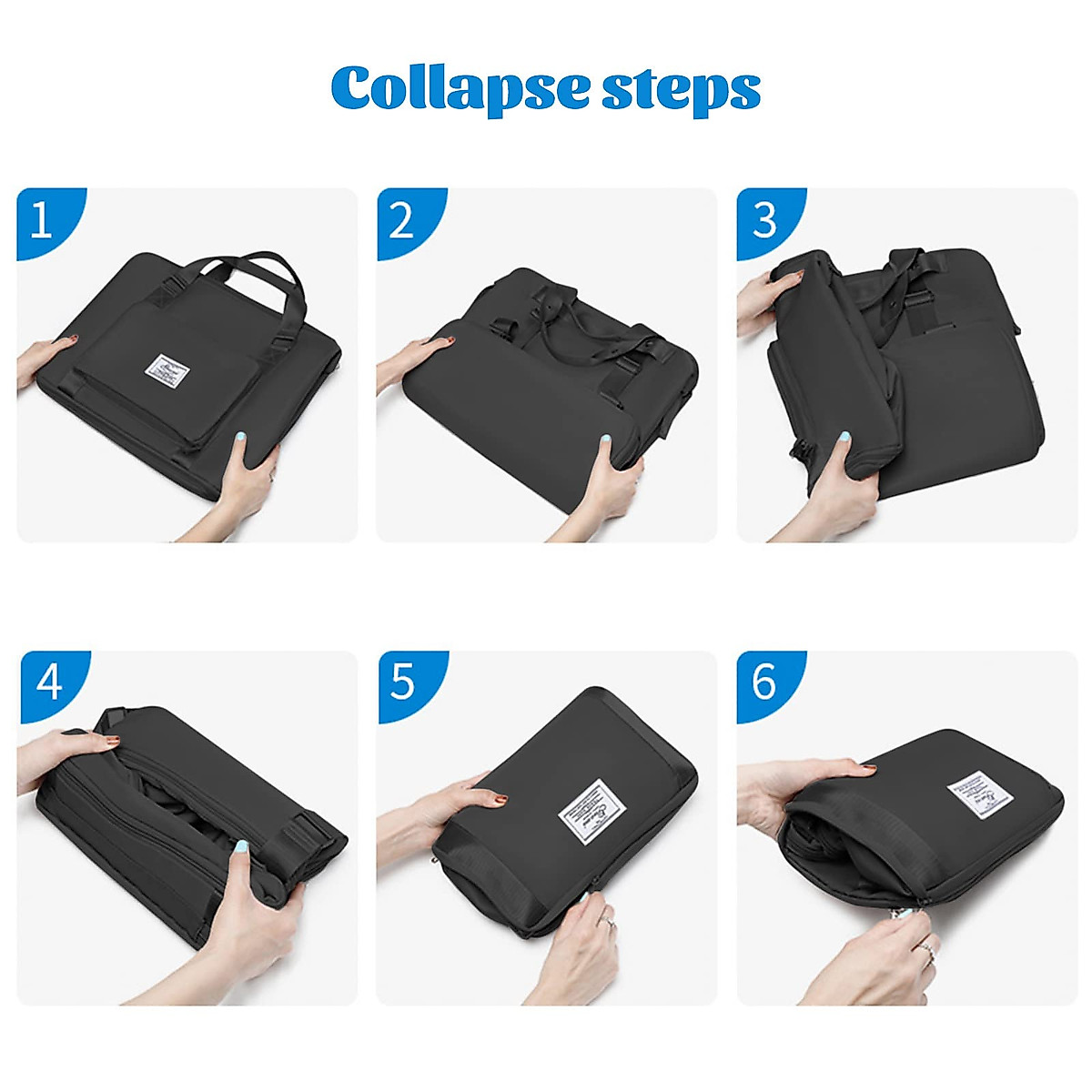 New upgrade travel duffel bag,waterproof gym tote bag,weekender overnight bags,dry and wet separate sports portable shoulder bag with Large capacity, expandable and foldable (Black)