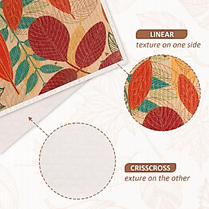 GreenPine 6 Pcs Fall Swedish Kitchen Dishcloths Thanksgiving Kitchen Dish Towel Autumn Leaves Reusable Washable Cotton Cloth Absorbent Dish Cloth for Kitchen Washing Cleaning