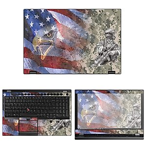 Decalrus - Protective Decal Patriotic Skin Sticker for Lenovo ThinkPad P53 (15.6" Screen) case Cover wrap LEthnkpd15_P53-21