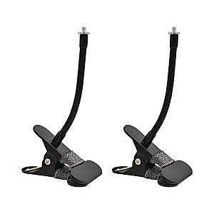 Holicfun Flexible Clip Mount with 15cm Gooseneck for Indoor and Outdoor Security Cameras, Compatible with Ring, Blink, Eufy, Google Nest, Wyze, Arlo, Simplisafe and Other Cameras - Black, 2 Pack