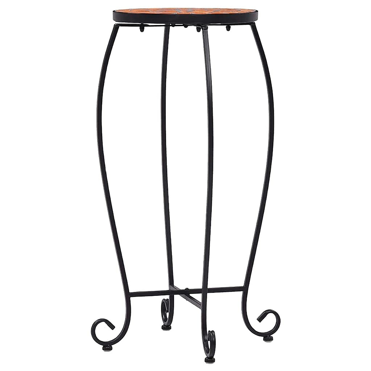 QZZCED Plant Display Tbale,Outdoor Mosaic Side Table with Ceramic Table Top,Outdoor Accent Table, Outdoor Patio Furniture,for Patio Garden Balcony Office,Mosaic Tables 3 pcs (Terracotta) Ceramic