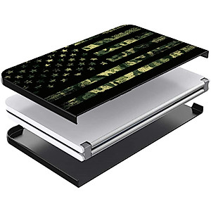 BWEGRHE Military Camouflage American Flag Designed for Microsoft Surface Duo 2 Case, Full Cover Ultra Thin PU Leather Back Hard PC Phone Case for Microsoft Surface Duo 2 2nd 2021