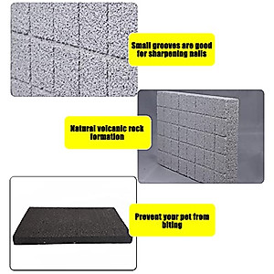 Hamiledyi Rabbit Scratch Foot Pads 2Pack Bunny Grinding Claw Pad Small Animals Lava Grinding Teeth Stone Hamster Chew Sweet Bamboo Treats Toy for Chinchilla Ferret Guinea Pig Rat Gerbil Hedgehog Black