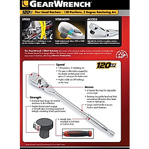 GEARWRENCH 1/2" Drive 120XP Flex Head Ratchet - 81306P