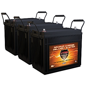 QTY3 VMAX MR147-155 12V 155AH AGM Deep Cycle Batteries for MotorGuide X5-105FW Foot Control Bow Mount 105lb 36V Trolling Motor