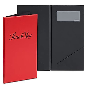 Juvale 10-Pack Red Check Presenters for Restaurants, Diners, Cafes, Bakeries, Guest Check Card Holder with Thank You Imprint, Server Books for Waitress, Waiter (10.5x5.5 in)