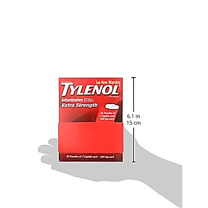 Tylenol Extra Strength Caplets with Acetaminophen, Pain Reliever & Fever Reducer, 2-Pack of 50 ct