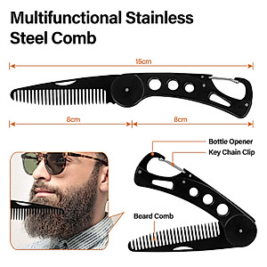 All in one Beard Grooming Kit for Men Care with Beard Soap Beard Oil, Beard Brush, Beard Comb, Beard Balm, Beard Shampoo,Beard Scissors &Storage Bag