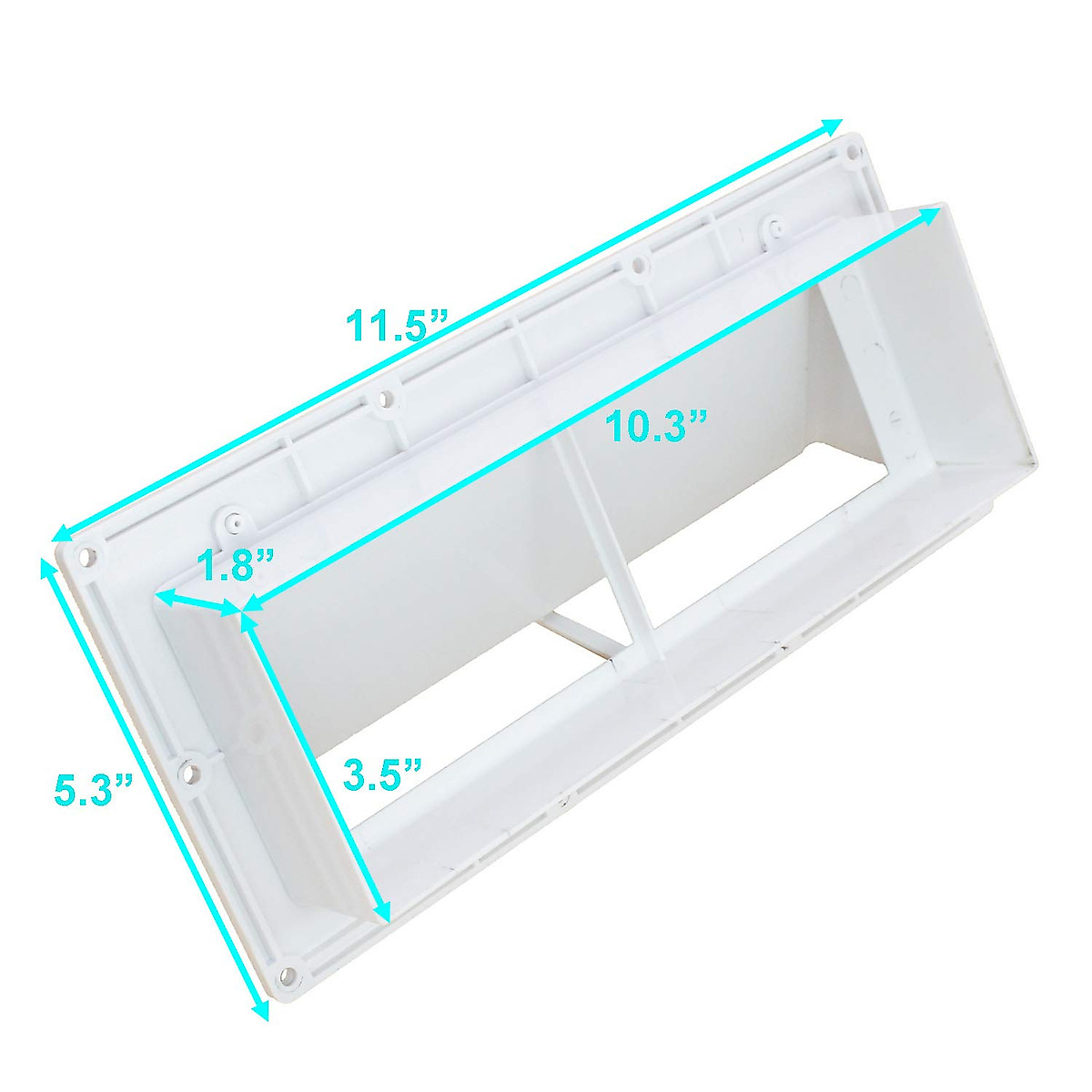 X-Haibei RV Range Hood Exhaust Vent Cover, Stove Bathroom Vent Cover Outside Damper for Motorhome Trailer Camper (White)