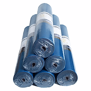 Sunshine Yoga Summit Yoga Mats, 74 by 26 Inches, 6mm Thick, Flake-Resistant, Non-Slip Bulk Fitness Mats for Workout, Extra Long and Wide Mats for Schools and Studios, 6 Pack, Oceanside