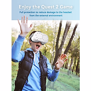 CNBEYOUNG VR Shell and Lens Cover for Quest 2, Front Protective Face Cover Protects Cameras and All Ports, Anti Scratch Dust Shock with Heat Dispersion Design