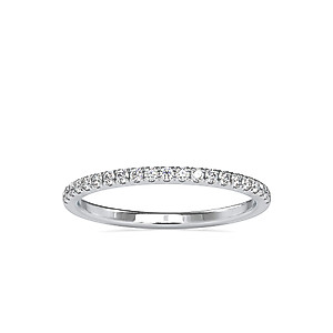 Certified Half Eternity Wedding Ring Studded with 0.2 Cttw Round Natural Diamond in 18K White/Yellow/Rose Gold for Women on Her Anniversary Celebration | Bridal Ring For Women (IJ-SI)