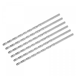 uxcell HSS(High Speed Steel) Extra Long Twist Drill Bits, 5.5mm Drill Diameter 200mm Length 6 Pcs