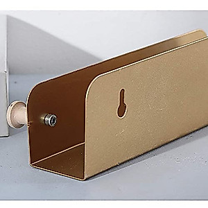 PIBM Stylish Simplicity Shelf Wall Mounted Floating Rack Shelves Metal Wooden Storage Key Frame Coat Hook,3 Colors, Black , 22x8x7cm