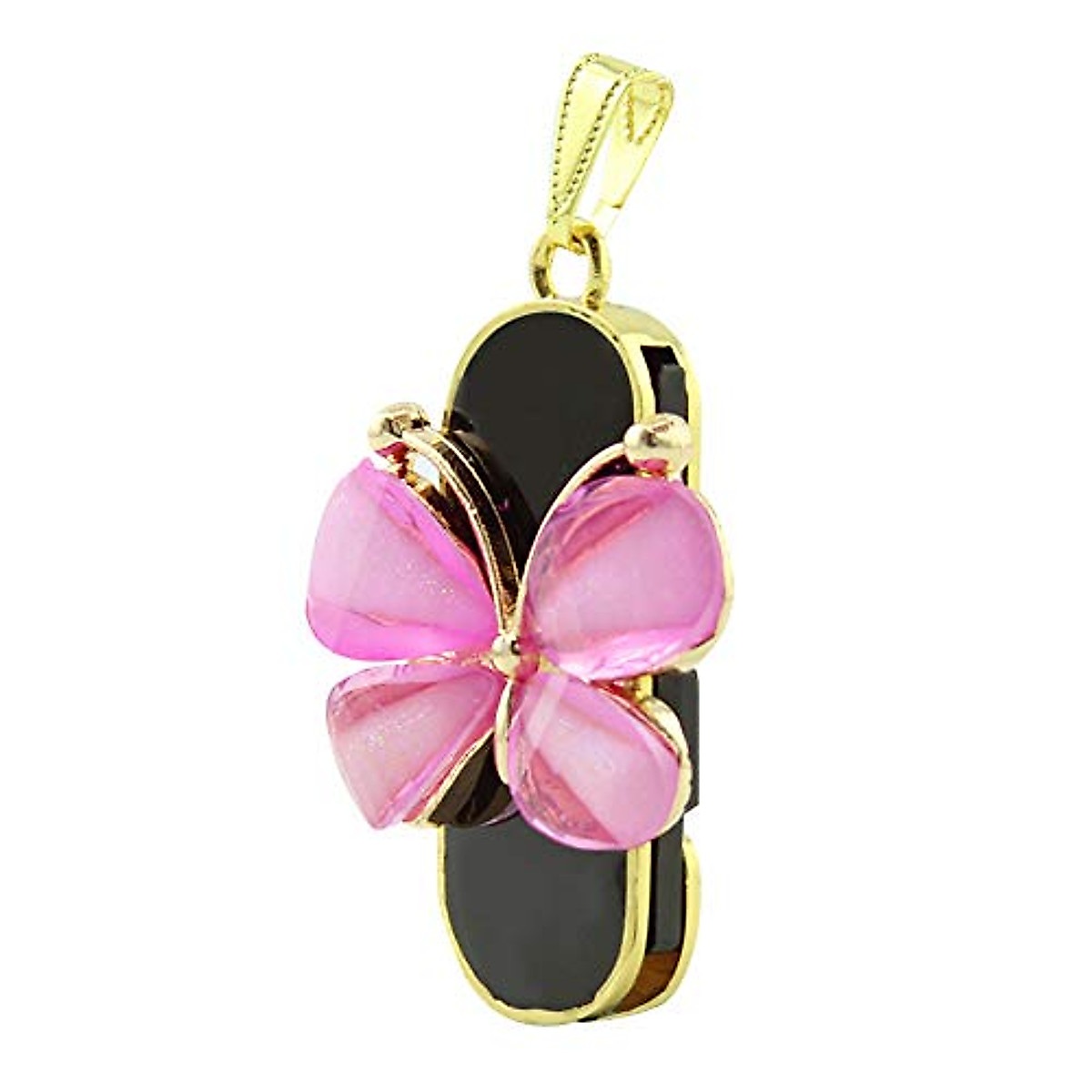 3C Light 16GB 2.0 USB Flash Drive Crystal Butterfly Shape Jewelry USB Flash Disk Jump Drive Thumb Drive Pen Drive with Necklace Memory Stick Data Storage Gift (16 GB, Purple)