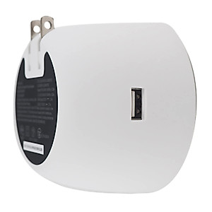 OC Acoustic Newport Plug-in Outlet Speaker with Bluetooth 5.1 and Built-in USB Type-A Charging Port (Gray/White)