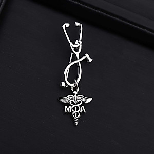 Medical Stethoscope Brooch Pins for Doctor Nurse Medical Students Medical Caduceus Gift For RN,PA,MA,LPN,LVP,NP,Vet (Copper MA Brooch)