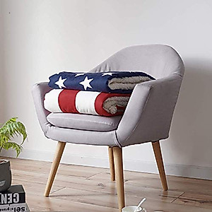 Maylian US Flag Print Sherpa Throw Blanket - Lightweight Microfiber for Couch and Bed - Great Gift for Veteran Friend Men Women Proud American House (Youth 50 X 60 INCH)