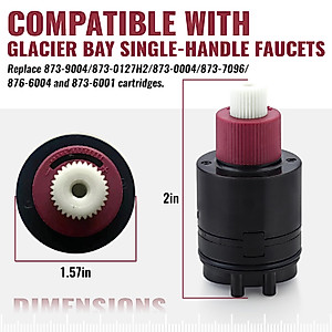 hansengroe Faucet Cartridge Replacement for Glacier Bay Single-Handle Tub/Shower Faucets Compatible with 10321, Faucet Repair Part Works for Hot & Cold Water Applications