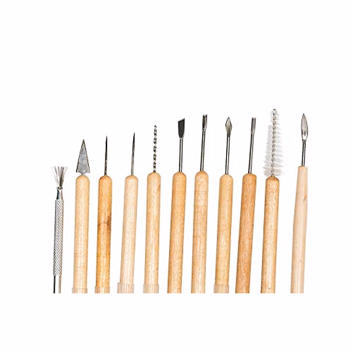 Pottery Tool Kit - 11-Piece 21-Tool Beginner's Clay Sculpting Set, Clay, Wood Carving, Ceramic Art Craft Project Accessories for School, Classrooms, Children/Adults,Great Holiday Gift Stocking Stuffer