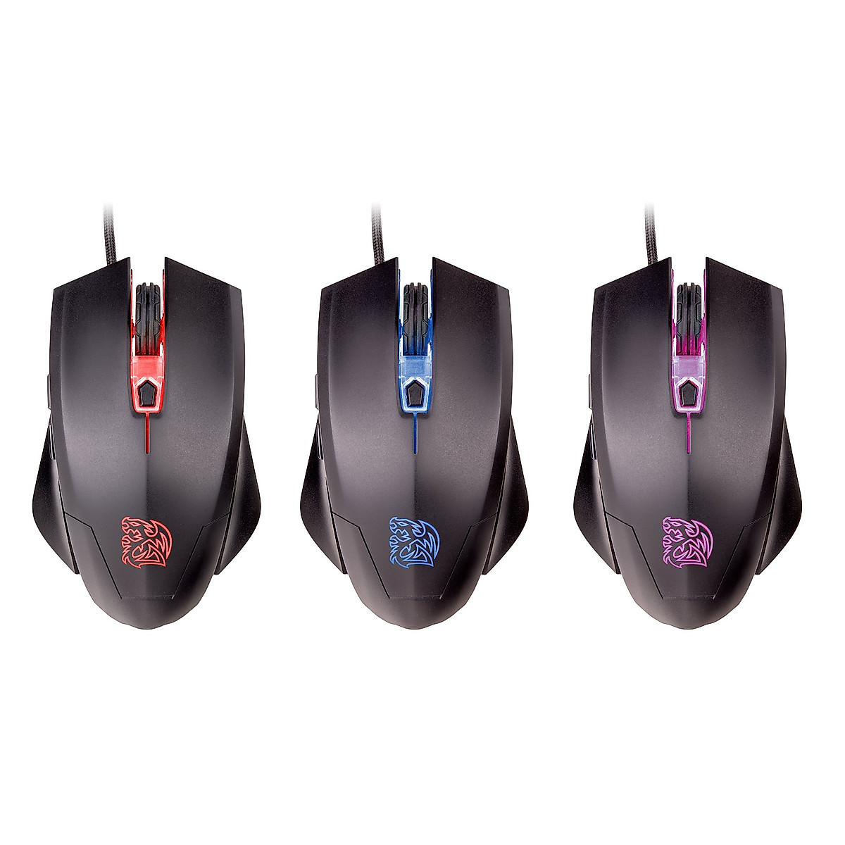 Thermaltake Tt eSPORTS Knucker 4-in-1 3 Color Membrane Keyboard & 2400 DPI Avago 5050 Optical Gaming Mouse & Headset & Mouse Pad Combo Kit KB-GCK-PLBLUS-01