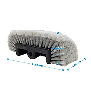 CARCAREZ 12" Car Wash Brush with Soft Bristle for Auto RV Truck Boat Camper Exterior Washing Cleaning, Grey