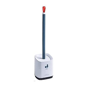 SAAKO Silicone Toilet Bowl Brush Plastic Toilet Brush Home Bathroom Toilet Cleaner Brush with Vent Holder for Bathroom Accessories