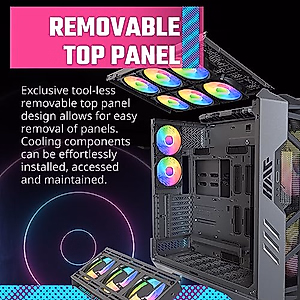 Cooler Master HAF 700 E-ATX High Airflow PC Case, Mesh Front Panel, Dual 200mm Sickleflow Customizable ARG Fans, 1 x USB 3.2 gen 2 Type C, 4 x USB 3.2 gen 1 (3.0) (H700-IGNN-S00)