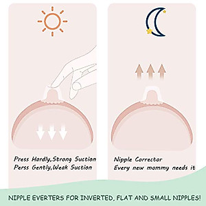 3 Pairs Silicone Nipple Suckers with Travel Case Nipple Pullers Nipple Everters for Inverted, Flat and Small Nipples Breastfeeding