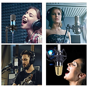 Miwayer Universal Microphone Shock Mount,Most Advanced Cobweb Anti-Vibration Structure Compatible with 1.6-1.8"(42-47mm) Large Diameter Condenser Mics, Like CAD U37 USB GLX220 NW-700 MXL770 V250