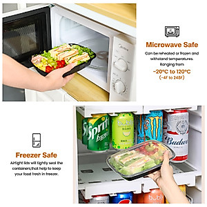 Glotoch Meal Prep Container Reusable,50Pack 32oz Plastic Food Prep Containers with Lids,BPA Free,Microwave, Dishwasher Safe Disposable To Go Containers for Food,Leftover,Single Compartment