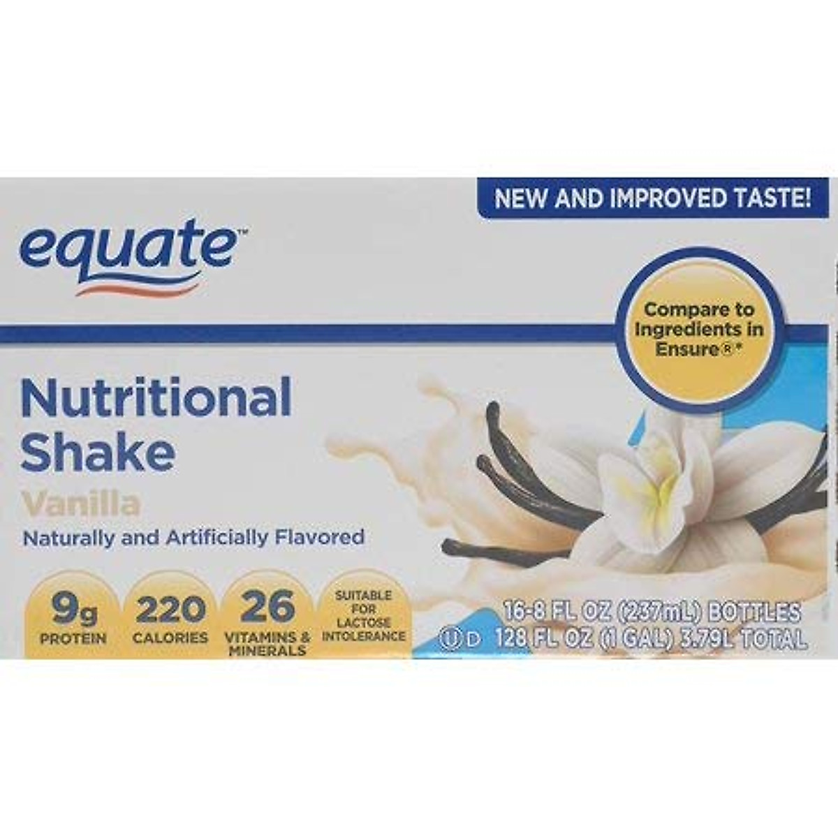 Equate Vanilla Nutritional Shake, 8 fl oz, 16 count