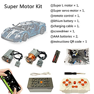 for Lego Technic 2022 Ford GT 42154 Car Model Super Motor and Remote Control and Light Upgrade Kit, for Adults, Compatible with Lego 42154(Model not Included)