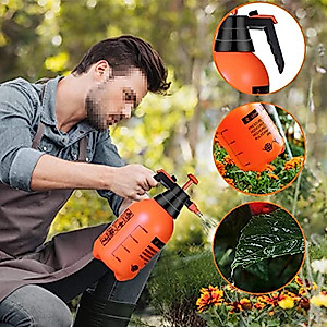 ANPTGHT 2 PCS Garden Pump Sprayer, 0.5Gallon/68oz Hand-held Lawn Pressure Spray Bottle &Adjustable Nozzle for Spraying Watering/Home Cleaning/Car Washing (Orange)