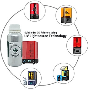 【DR.3D】3D Printer Resin, Smelless Standard Resin for 3D Resin Printer, 405nm Photopolymer Resin with Great Details & Ragidity, Fast Curing Resin for LCD 3D Printing, Grey 1000g