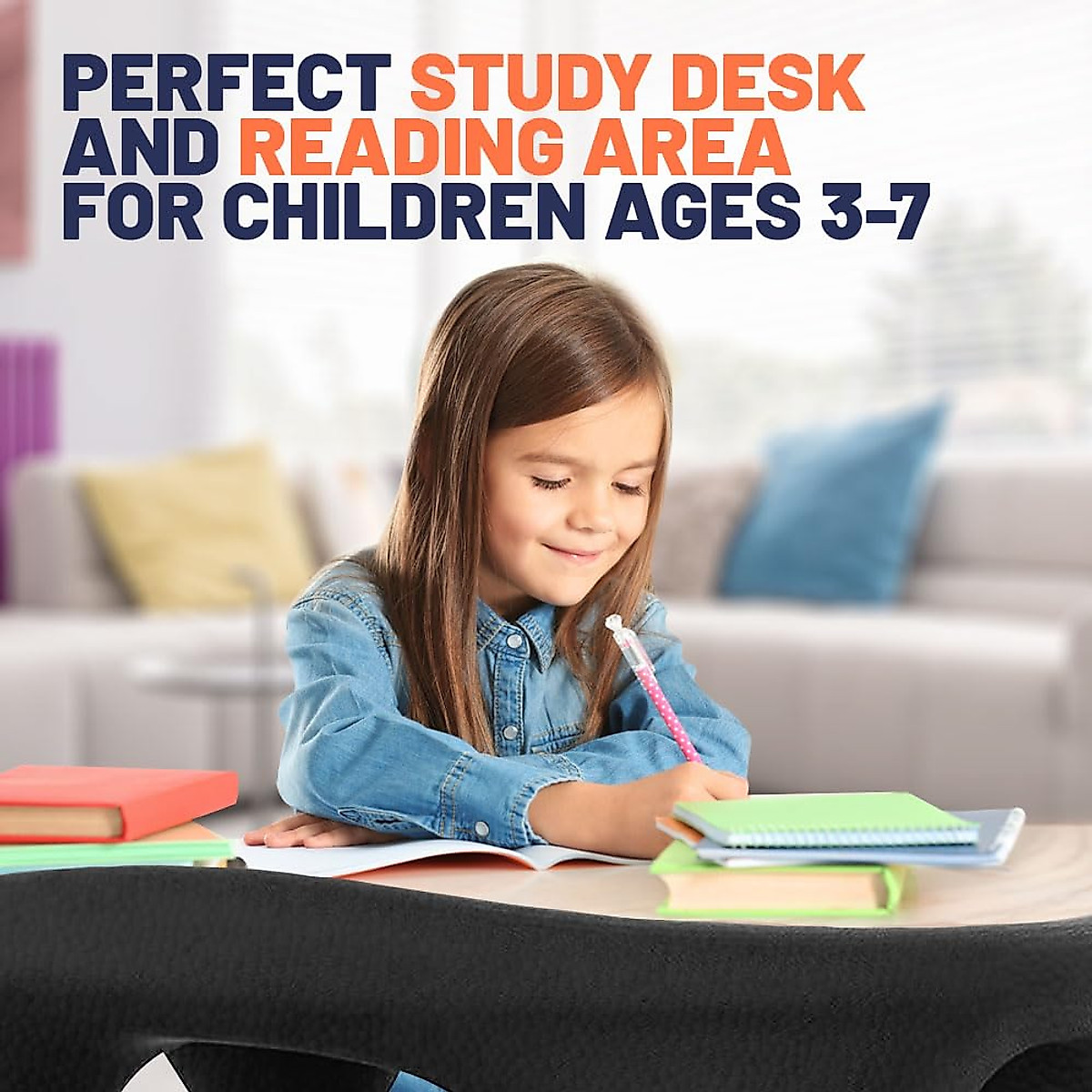 Bbear Baby Children's Table - Perfect for Play, Classroom Table, Toddlers and Childrens Table, Indoor Outdoor Play Table, Designed for Age 0-5, Black