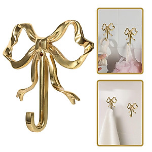 Ciieeo Bow Hook Door Hanger Wall Hanging Coat Hook Sticky Wall Hooks Wall Peg Hook Decorative Bowknot Hooks Bowknot-Design Hook