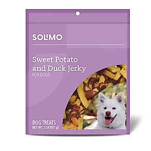 Amazon Brand - Solimo Sweet Potato & Duck Jerky Dog Treats, 2 pounds