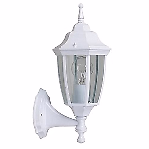 Hampton Bay Lighting 14.5 in. White Dusk to Dawn Decorative Outdoor Wall Lantern G14796-WH Off-white
