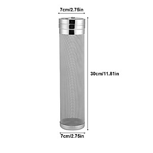 Cyrank Beer Brewing Mesh Filter, Beer Dry Hopper Filter Stainless Steel Hop Strainer Cartridge Hop Strainer 300 Micron Filter Stainless Steel Hop Strainer Brewing Hopper Basket