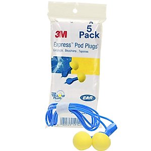 3M E-A-R EXPRESS Pod Plugs Ear Plugs VP311-1115, Corded