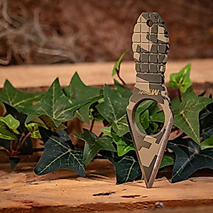 MTech USA – Fixed Blade Knife – Neck Knife – Green Camo Coated Blade and Handle, Full Tang, Nylon Fiber Sheath w/ Pocket Clip/ Chain - Hunting, Camping, Survival, Tactical, EDC – MT-588DG