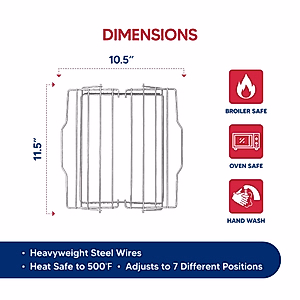 HIC Harold Import Co. Adjustable Baking Broiling Roasting Racks, Chrome Plated Steel Wire