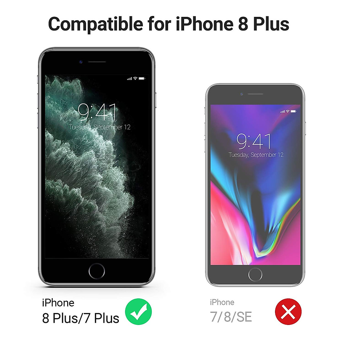 TORRAS Shockproof iPhone 8 Plus Case/iPhone 7 Plus Case, [Military Grade Drop Protection] [Upgraded Materials] Ultimate Delicate Touch and Translucent Matte Protective Case, Black