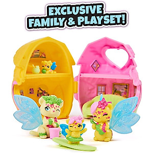 Hatchimals CollEGGtibles, Rainbow-Cation Family Hatchy Home Playset with 3 Characters & up to 3 Surprise Babies (Style May Vary), Kids Toys for Girls