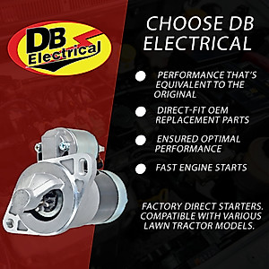 DB Electrical 410-44027 Starter for John Deere Yanmar Tractor Utv 1435 4100 18.5-26Hp